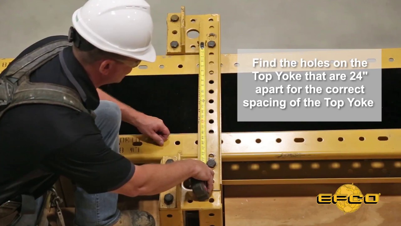 Proper Installation Of Top Yokes On Efco Formwork Youtube