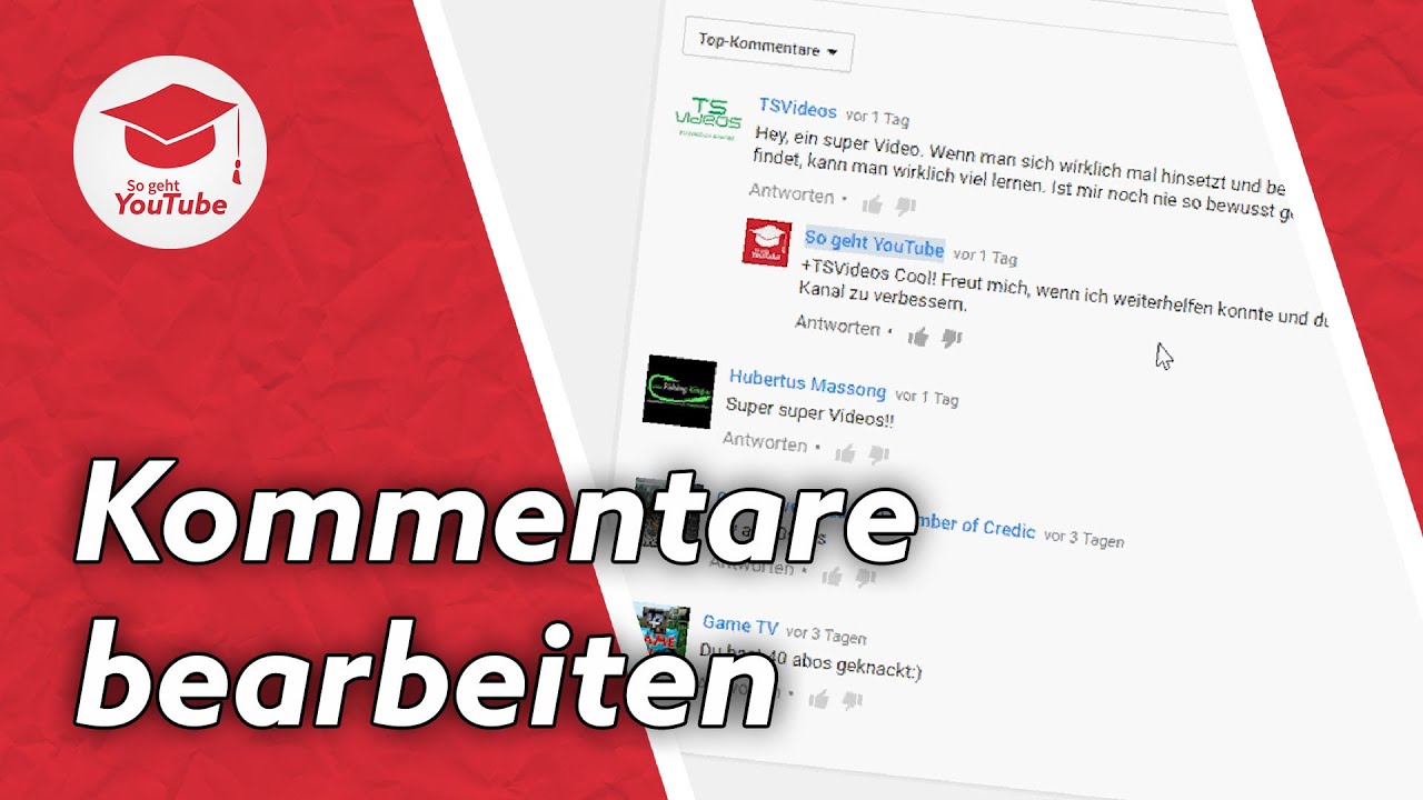 Youtube Kommentare Bearbeiten Quicktipp Youtube