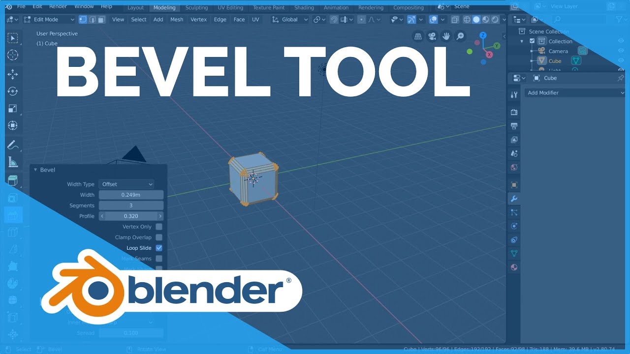 Bevel Tool Blender 2 80 Fundamentals Youtube