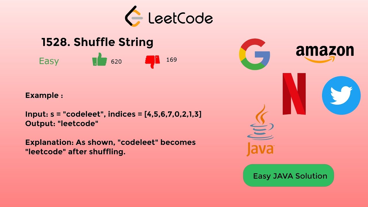 1528 Shuffle String Leetcode Easy Solution Youtube