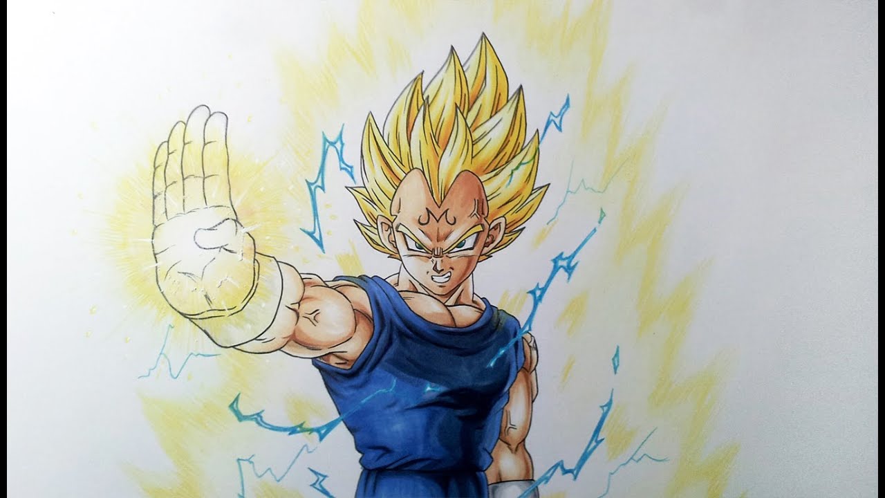 Drawing Majin Vegeta Super Saiyan 2 Youtube