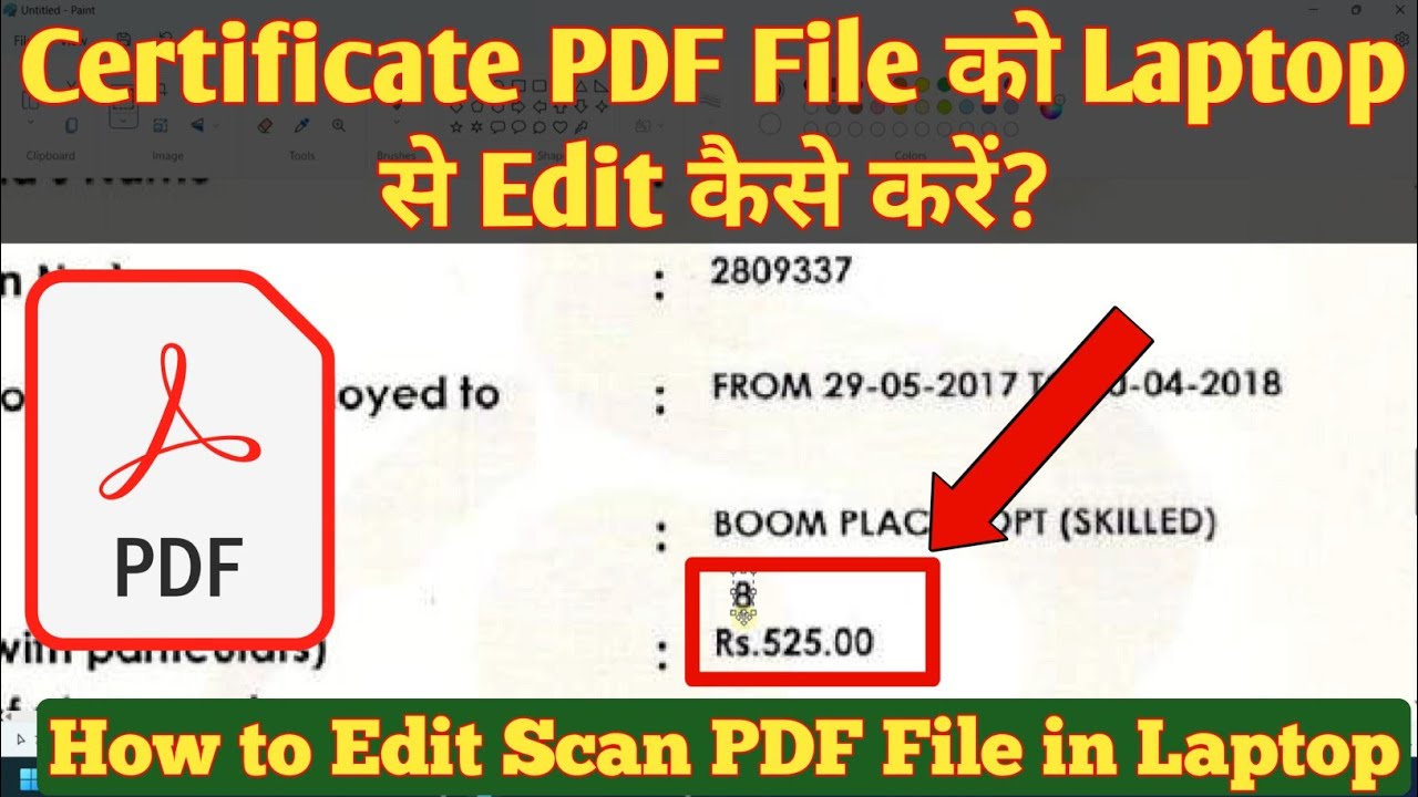 How To Edit Scan Pdf File In Laptop Certificate Pdf File Ko Laptop Se