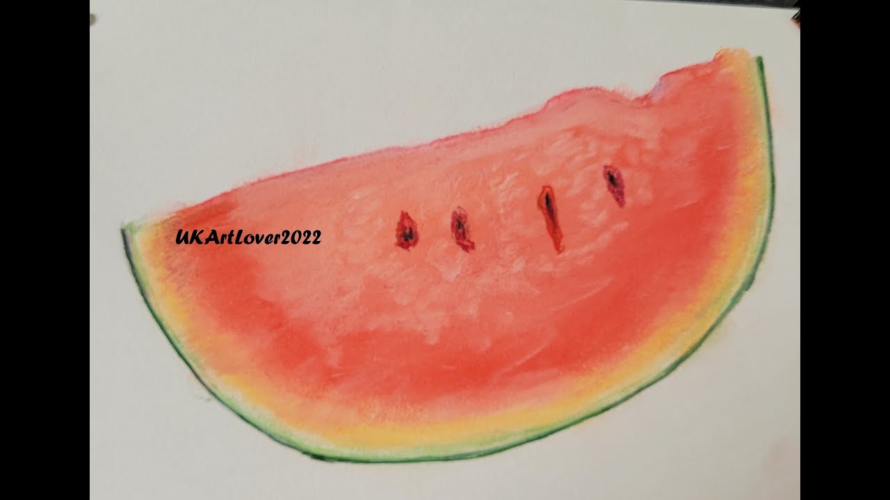 Watermelon Still Life Pastel Pencil Colouring Youtube