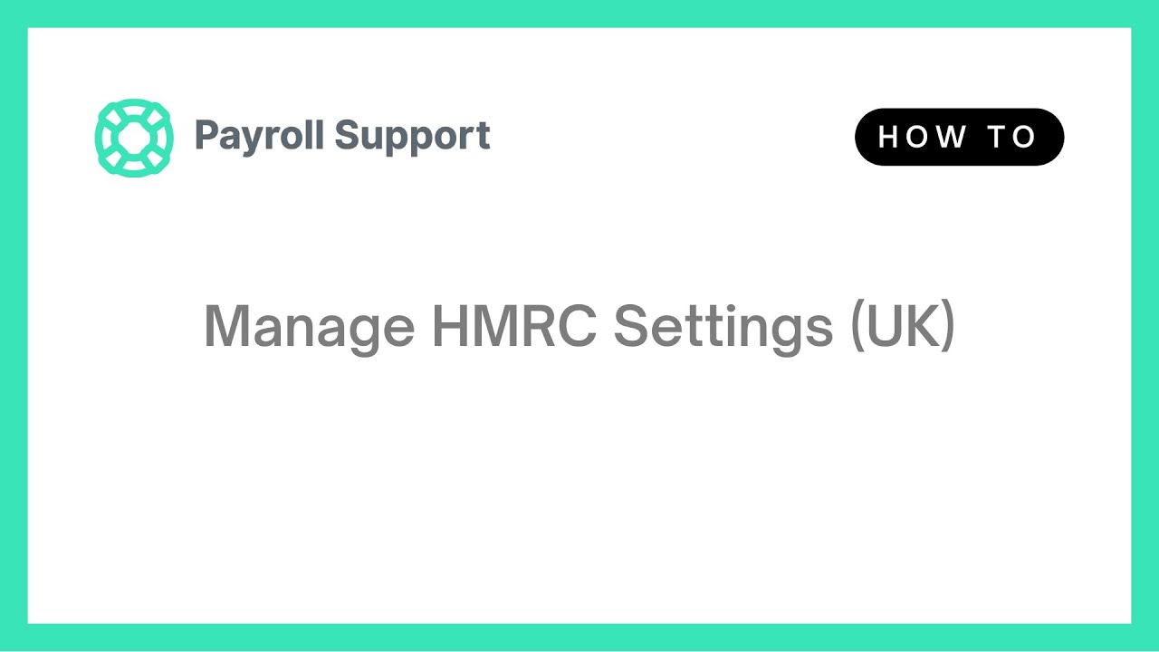 Payroll Settings Hmrc Settings Uk Youtube