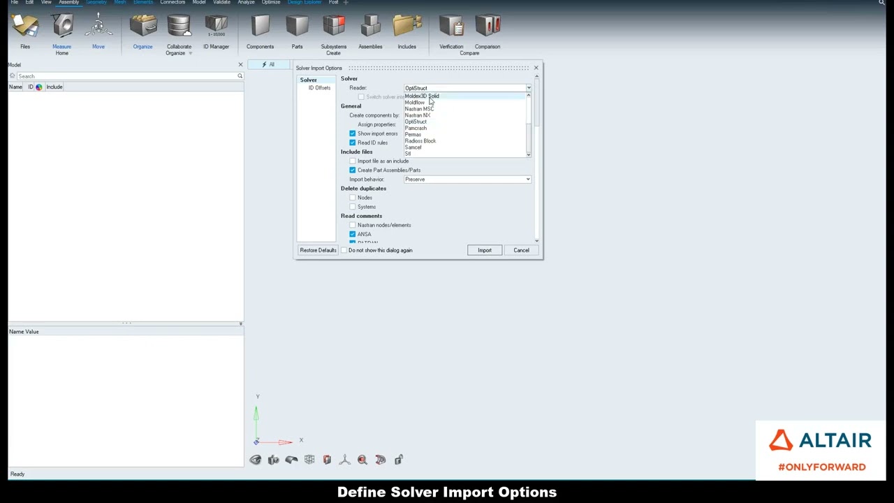 Hyperworks 2021 File Import Optistruct Youtube