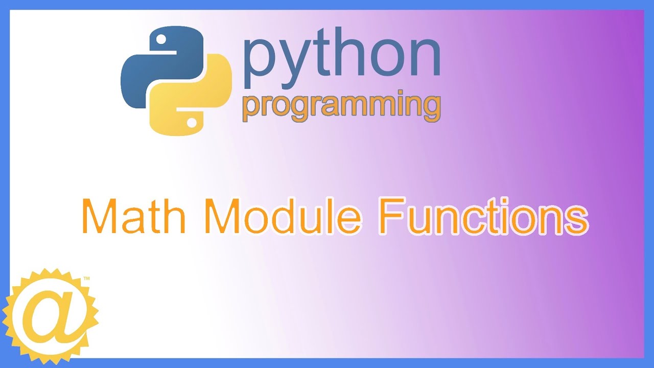 Python Math Module Functions Programming Examples Tutorial Youtube