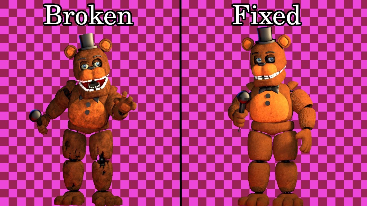 Fixed Vs Broken Fnaf 6 Ffps Animatronics 2 Sfm Fnaf Youtube