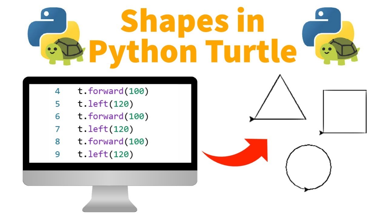 Shapes With Python Turtle Penguin Coding School Tutorial 2 Youtube