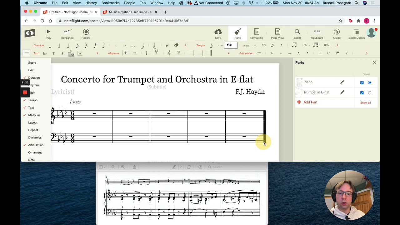 Noteflight Tutorial 3 Creating Different Instruments Concert Vs