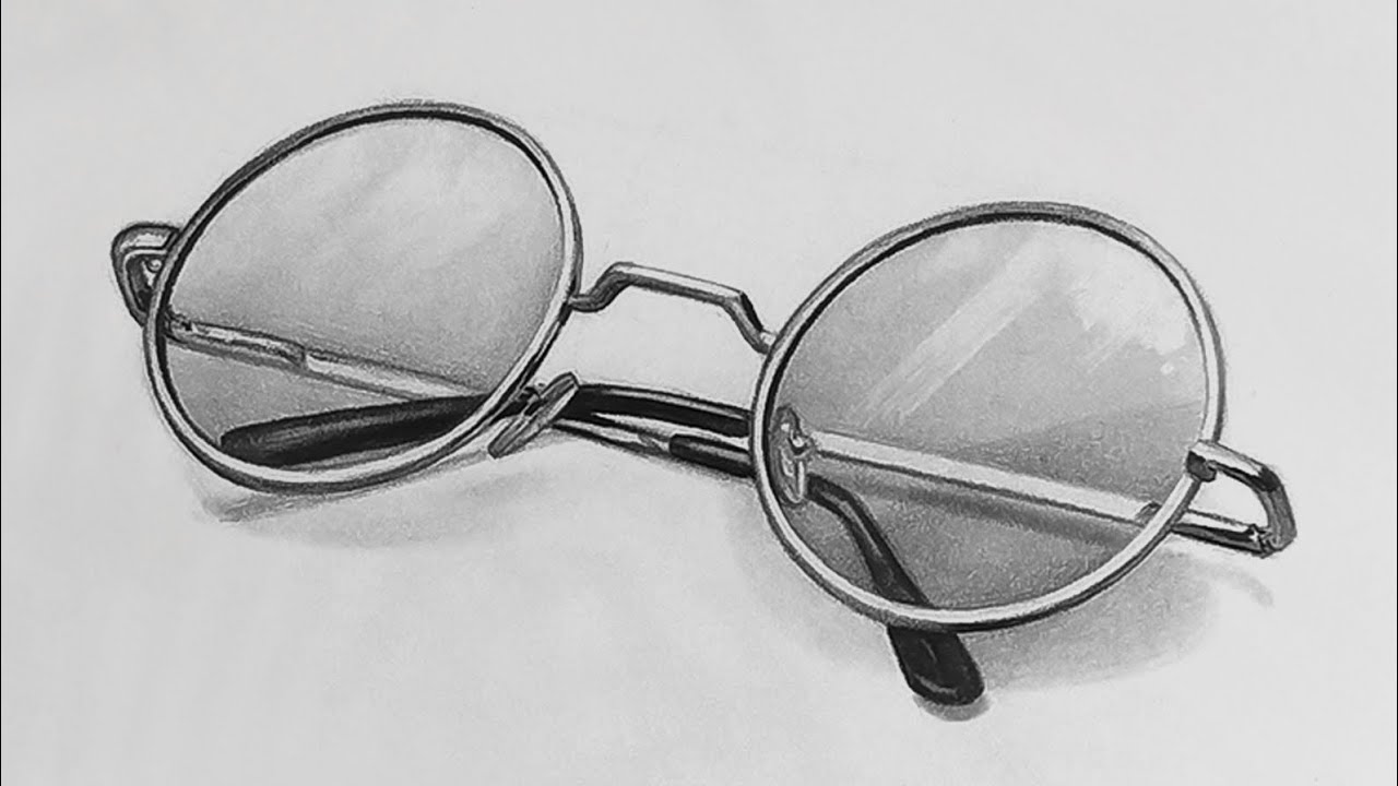 How To Draw Glasses How To Draw Spectacles Realistic Glass Drawing