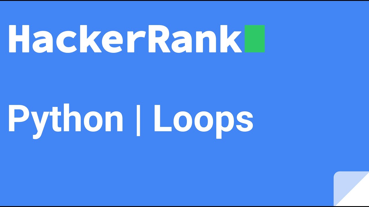 03 Python Loop Hackerrank Youtube