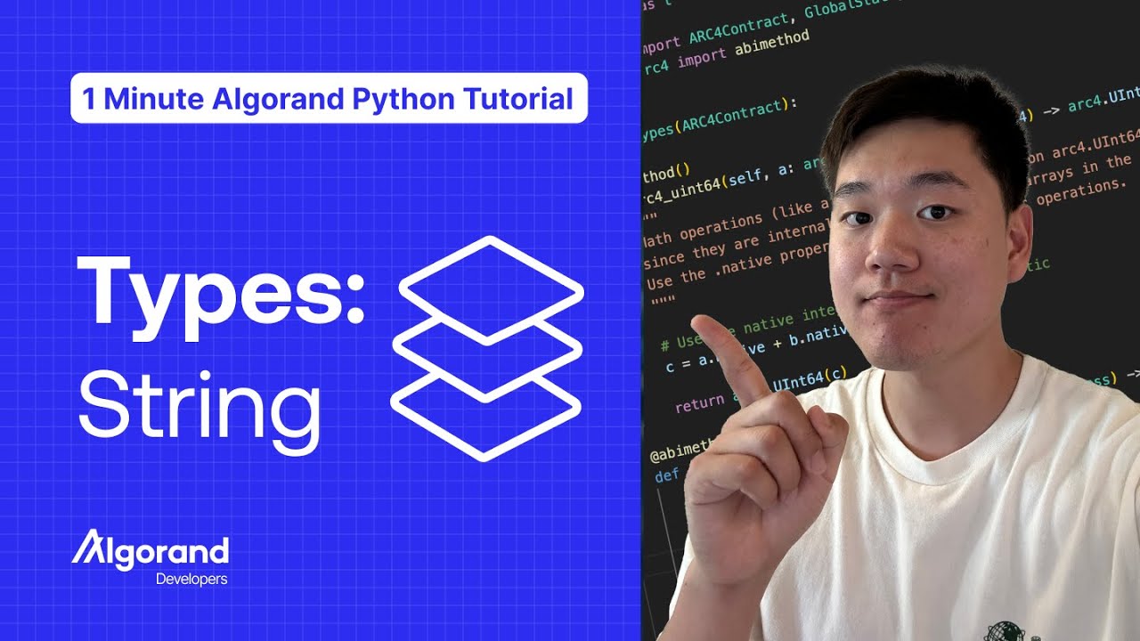 Types String 1 Minute Algorand Python Tutorial Youtube