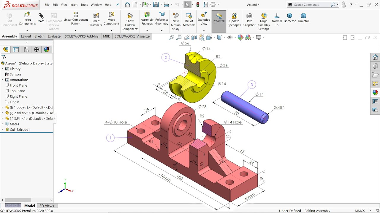 Solidworks Practice Assembly Drawing Solidworks Advanced Tutorial