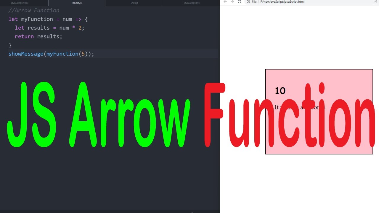 Javascript Tutorials Arrow Functions 25 Youtube
