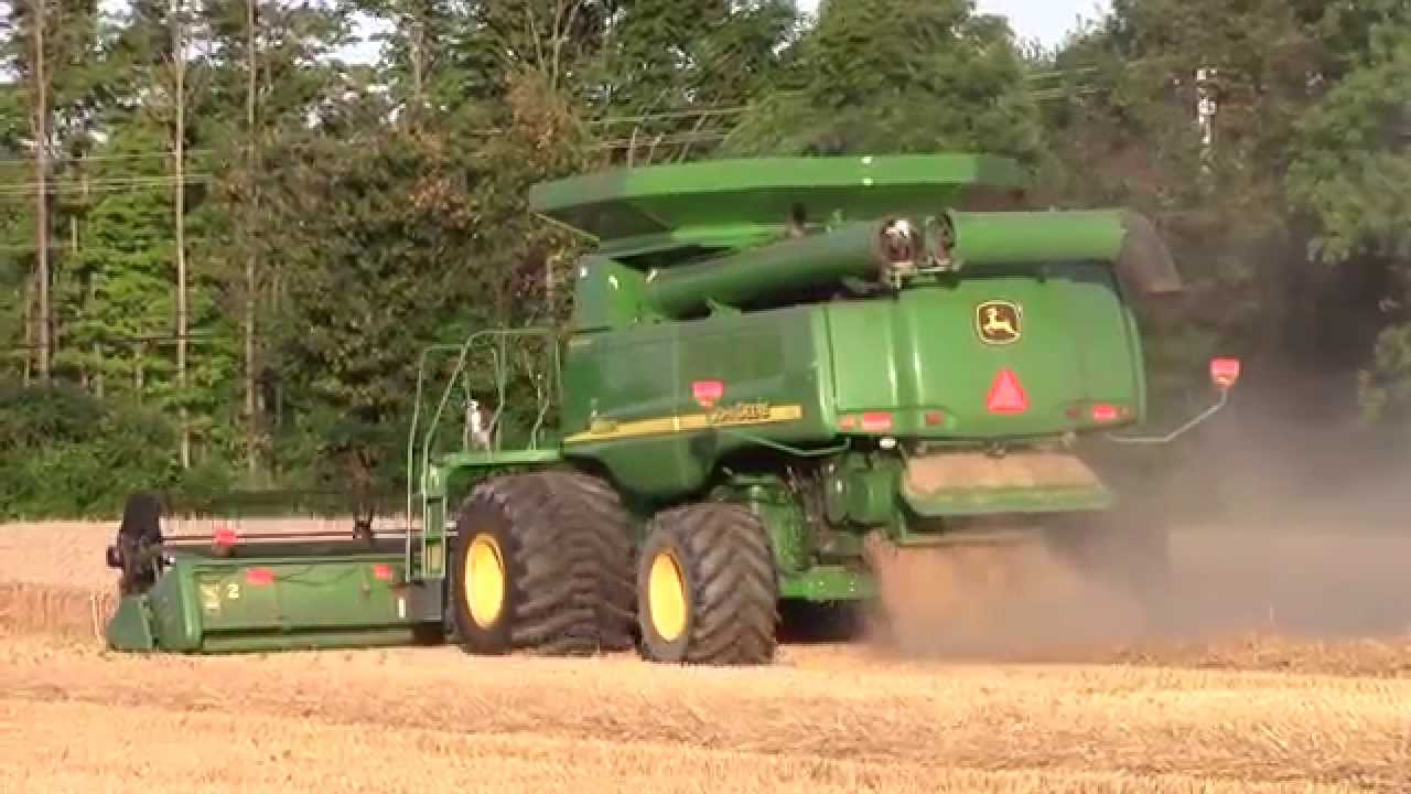 John Deere 9860 Sts Combine Double Fold Unloading Auger Youtube