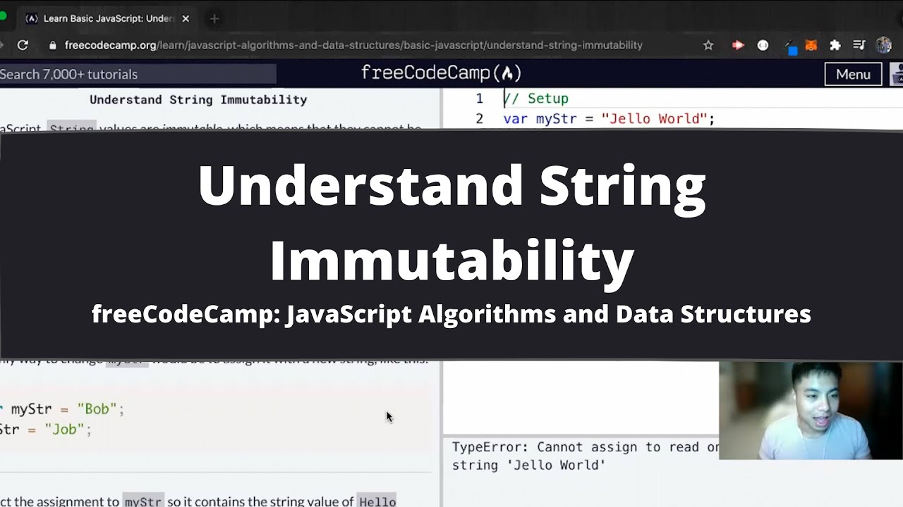 Understand String Immutability Basic Javascript Freecodecamp Tutorial