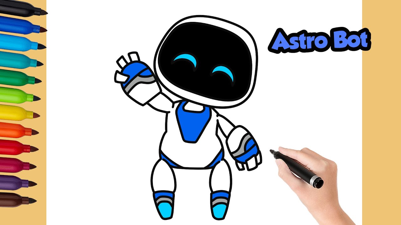 How To Draw Astro Bot From Ps5 Easy Drawing Step By Step Youtube