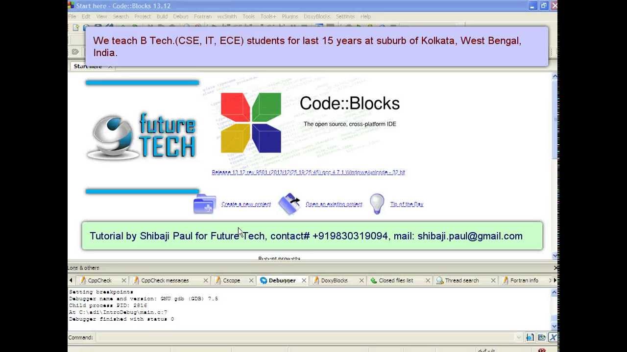Using Debug Feature In Codeblocks Youtube