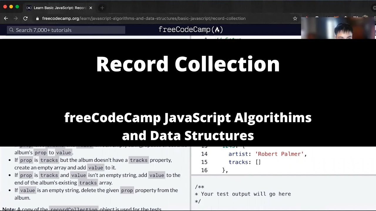 Record Collection Basic Javascript Freecodecamp Tutorial Youtube