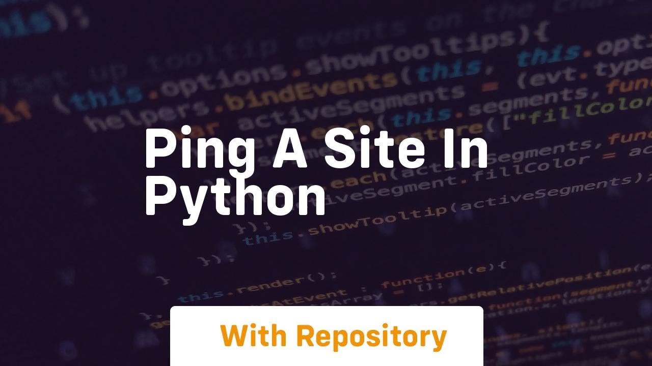 Ping A Site In Python Youtube