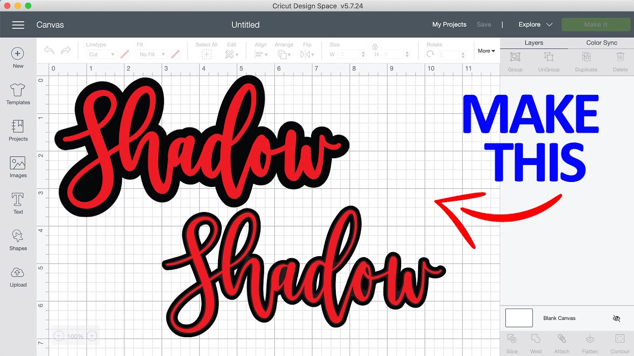 How To Create A Shadow Around Text In Cricut Design Space Text Shadow