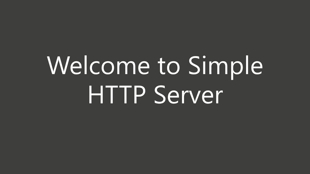 Simple Http Server Youtube