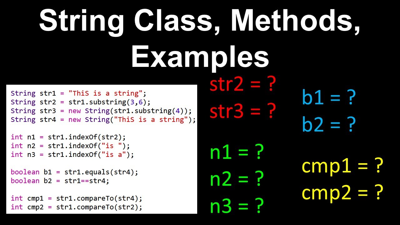 String Class Methods Examples Ap Computer Science A Youtube