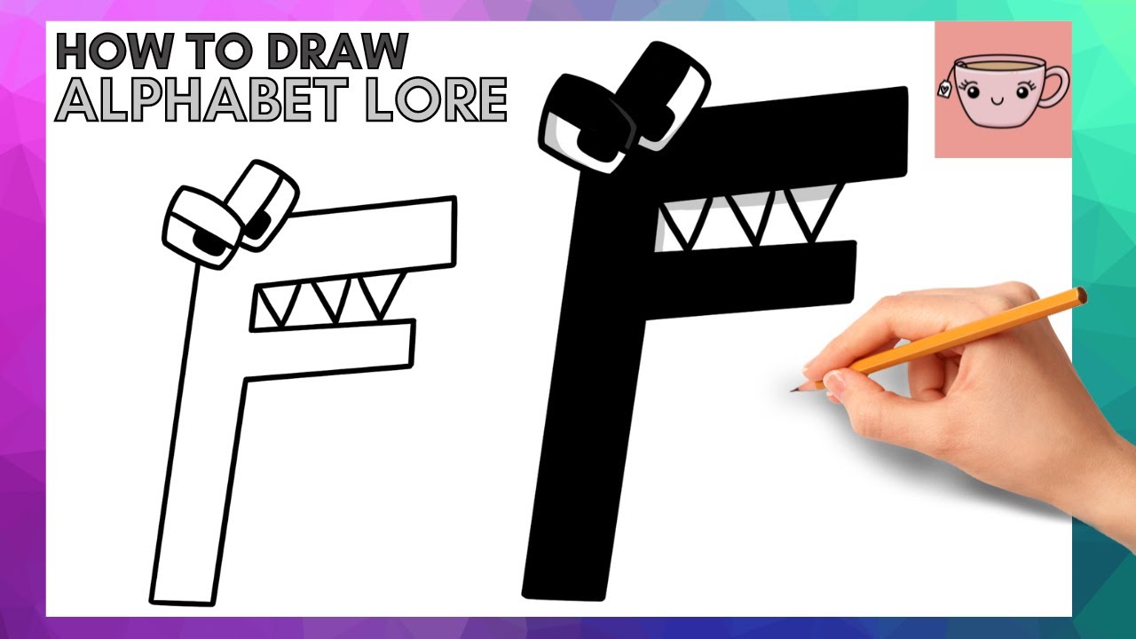 How To Draw Alphabet Lore Letter F Cute Easy Step By Step Drawing