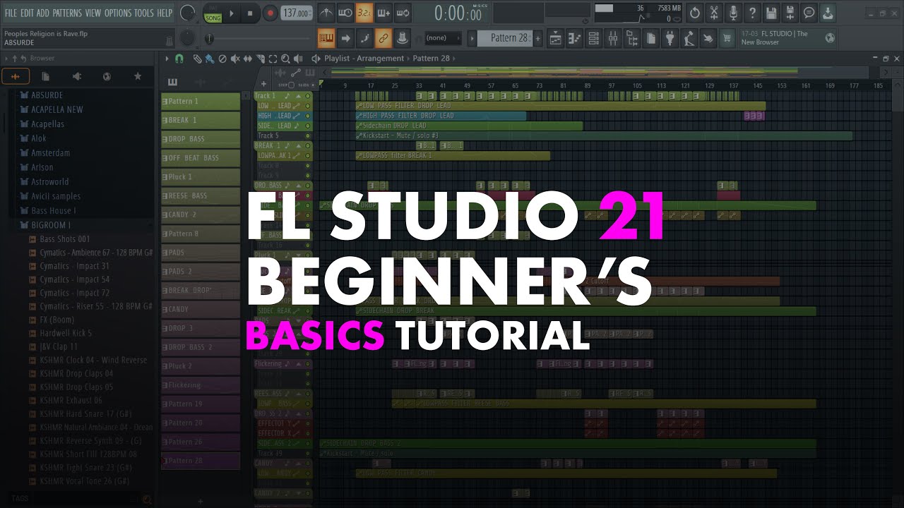 Fl Studio Complete Beginner Basics Tutorial Youtube