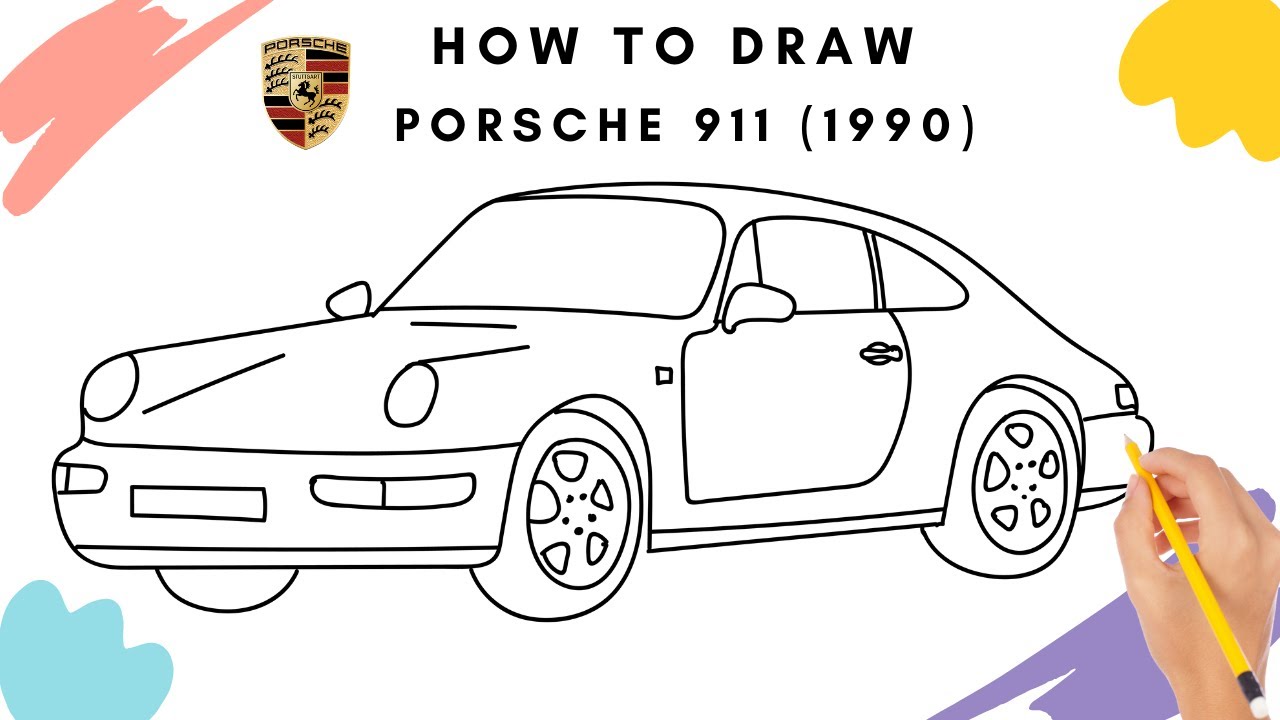 How To Draw Porsche 911 1990 Step By Step Easy Kitz Drawing Youtube