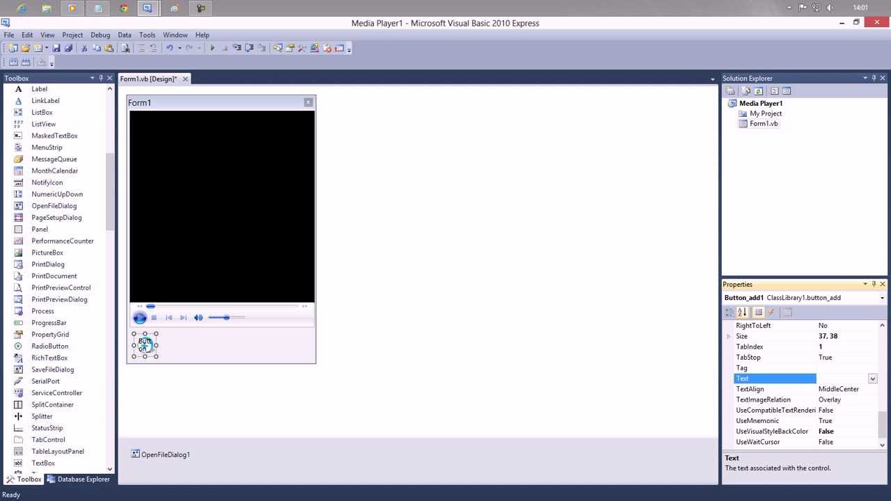 How To Create Basic Media Player In Vb Net Youtube