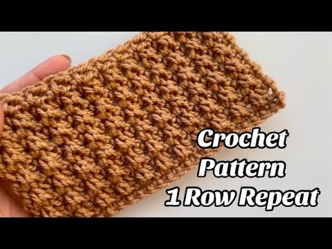 Crochet Pattern 1 Row Repeat Easy Step By Step Tutorial For Blankets