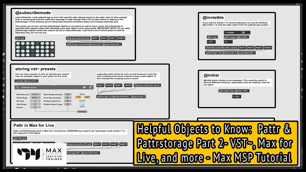Pattr And Pattrstorage Part 2 Vst Mfl And More Helpful Objects