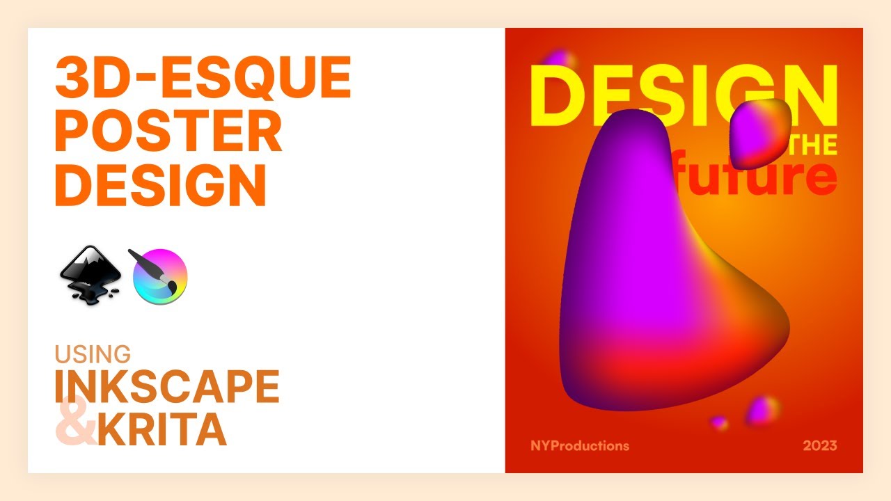 3d Like Poster Design Using Inkscape Krita Tutorial Youtube