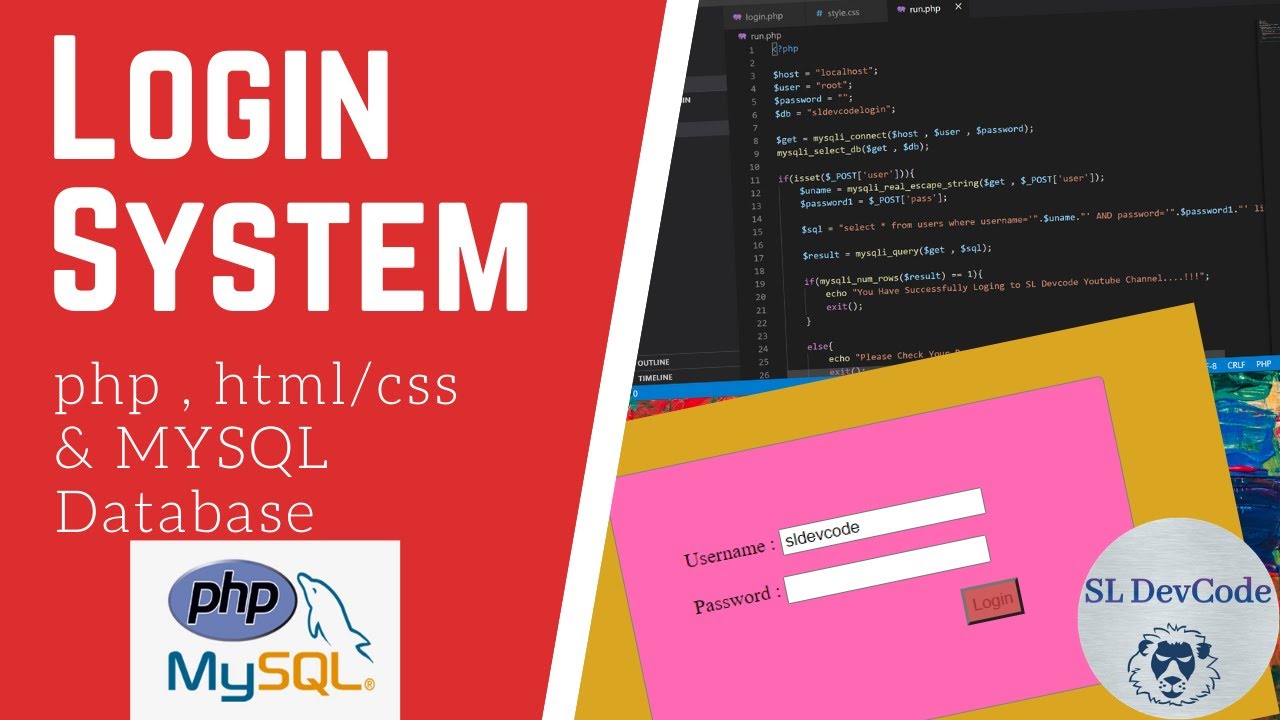 Php Tutorials Project 01 Create A Simple Login System Using Php And