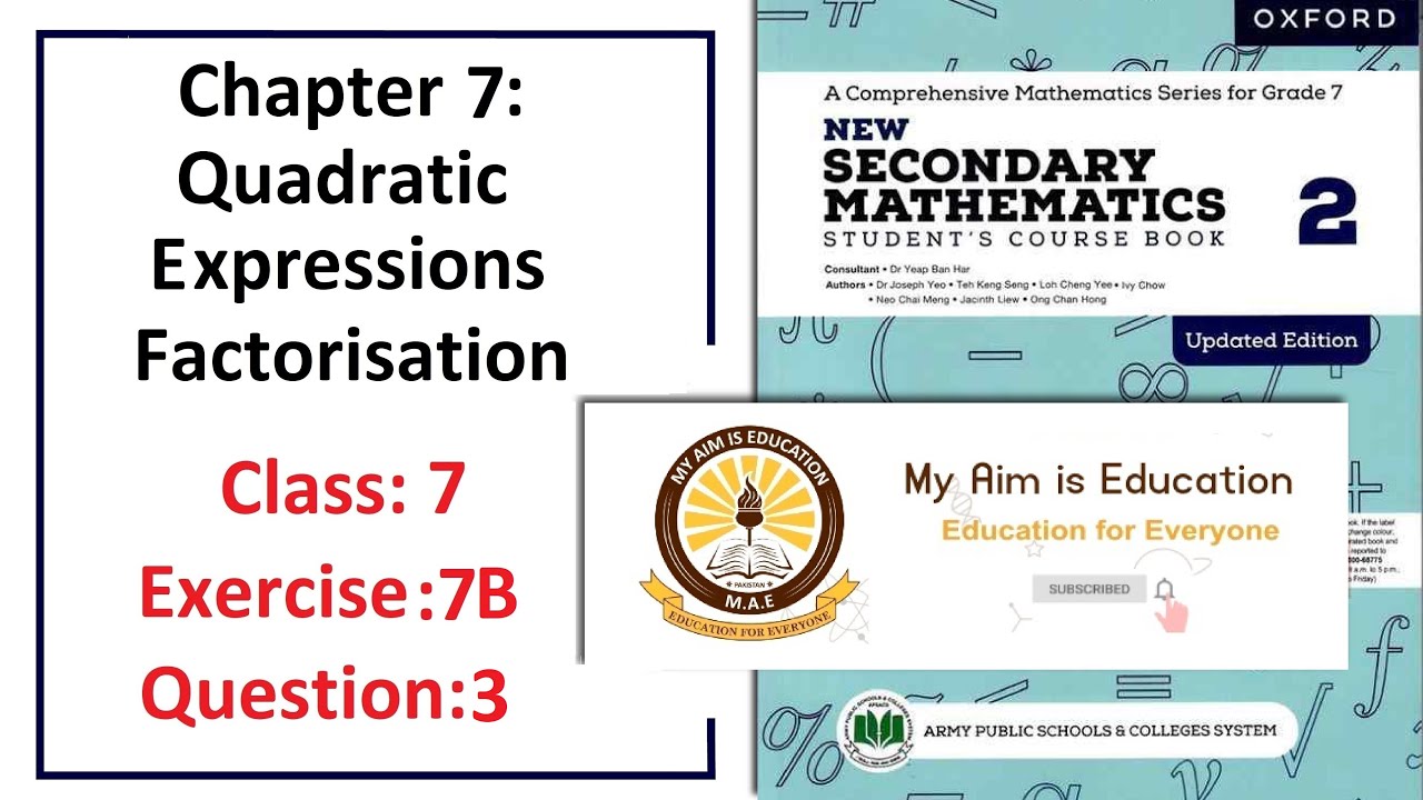 Exercise 7b Questions 3 Complete Solution Factorization Aps Math