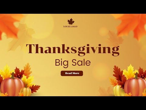 Free Gradient Thanksgiving Sale Promo Video Template Customizable