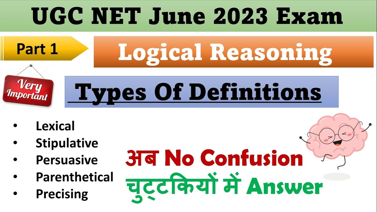 Logical Reasoning Ll Types Of Definitions Ll Ugc Net Paper 1 Youtube