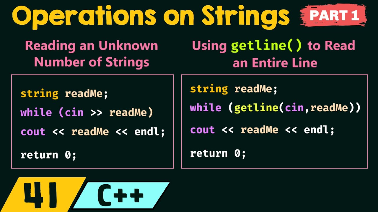 Operations On Strings Part 1 Youtube