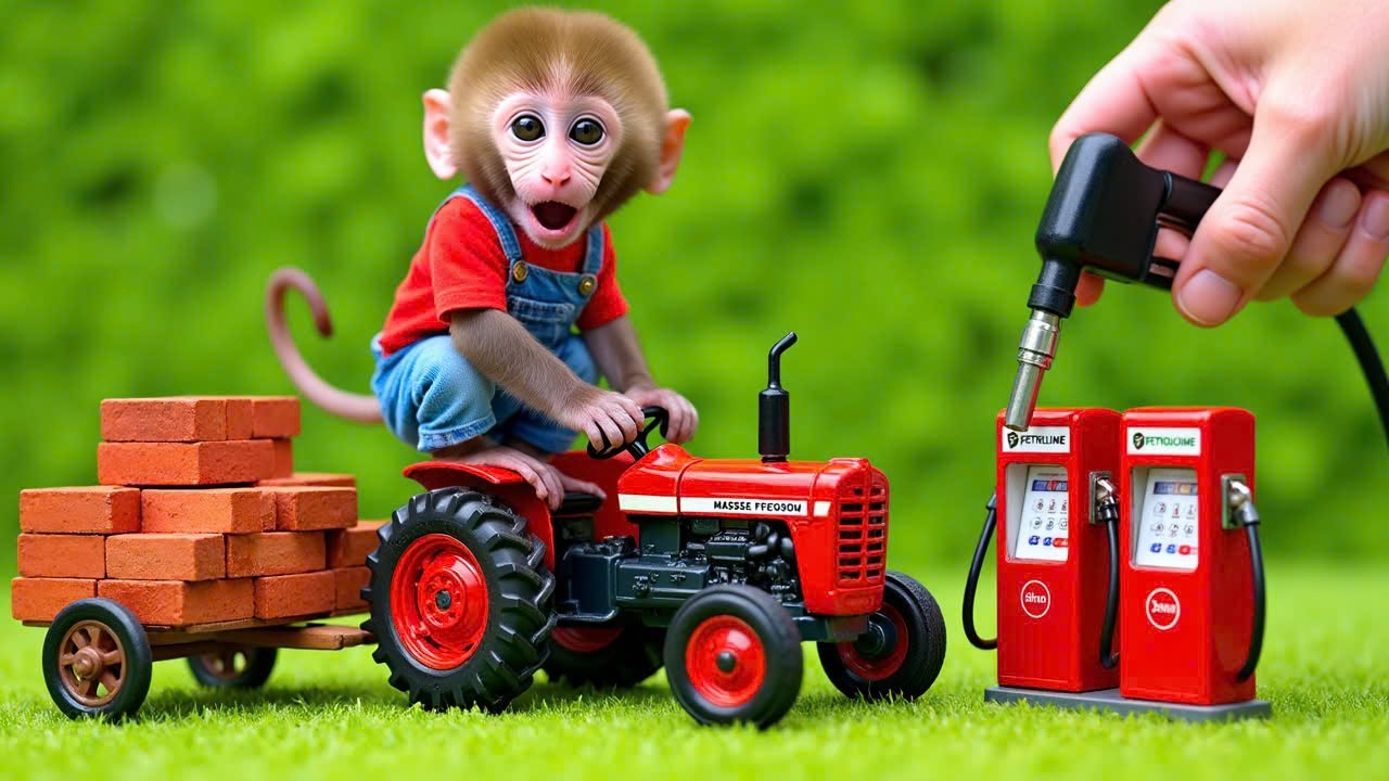 Monkey Nana Drives The Tractor The Journey To Rescue The Wilted