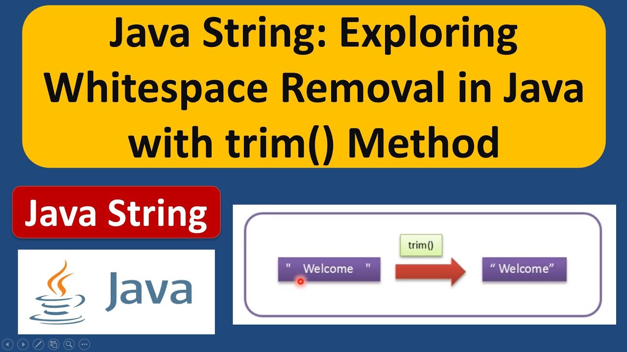 Java String Exploring Whitespace Removal In Java With Trim Method
