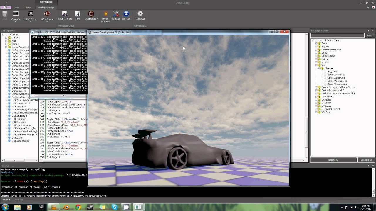First Working Udk Car Youtube