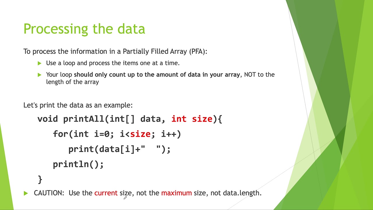 Comp1010 Partially Filled Arrays Intro Youtube