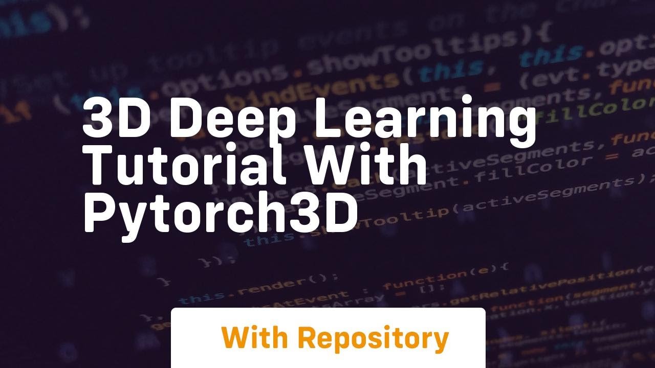 3d Deep Learning Tutorial With Pytorch3d Youtube