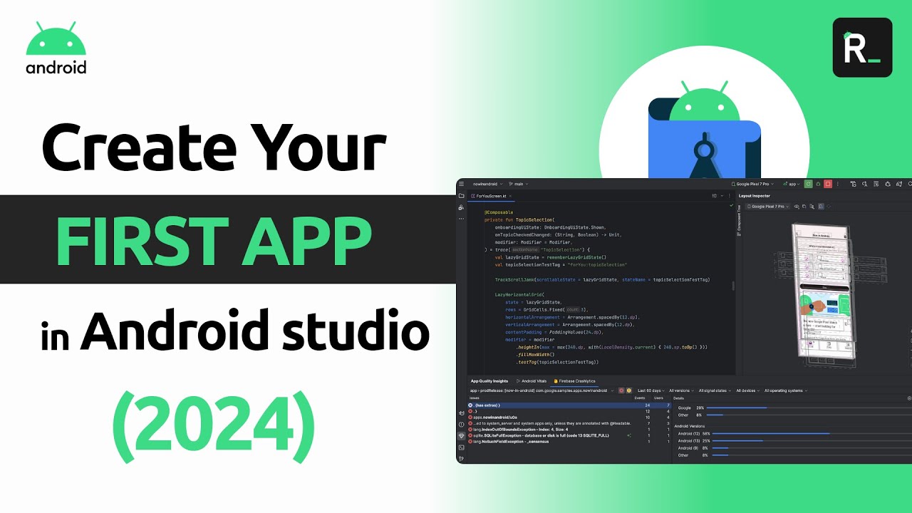 Create Your First Android App In Android Studio 2024 Youtube