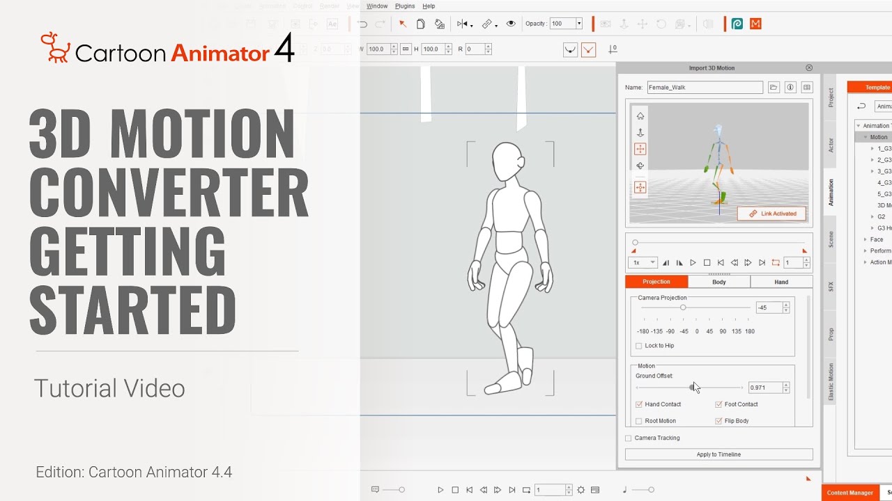Cartoon Animator 4 Tutorial Getting Started With 3d Motion Converter