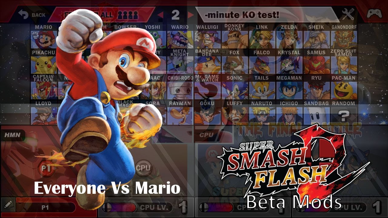 Ssf2 Beta Mods Showcase Everyone Vs Mario Youtube