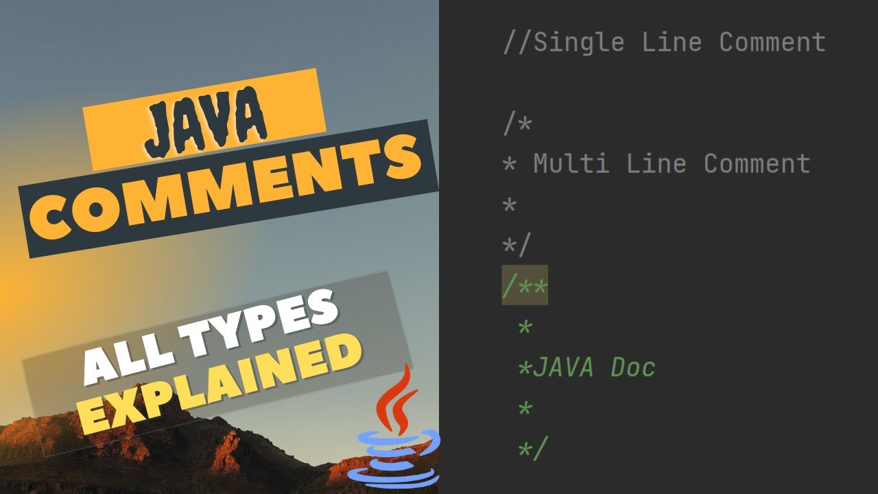 Comments In Java Single Line Comment Multiline Comment Java Doc