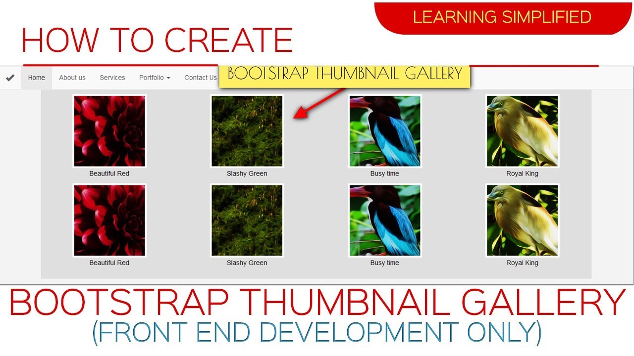 How To Make Bootstrap Thumbnail Image Gallery Tutorial Youtube
